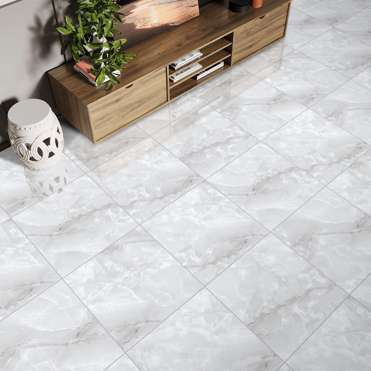 Azure Frost Onyx Gloss Porcelain 60X60cm Wall Floor Tile – Tile Topia