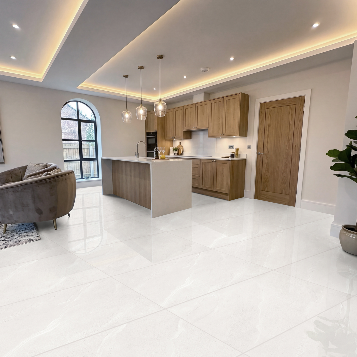 Alpine White 60x120cm Bathroom Kitchen Wall Floor Gloss Tiles – Tile Topia