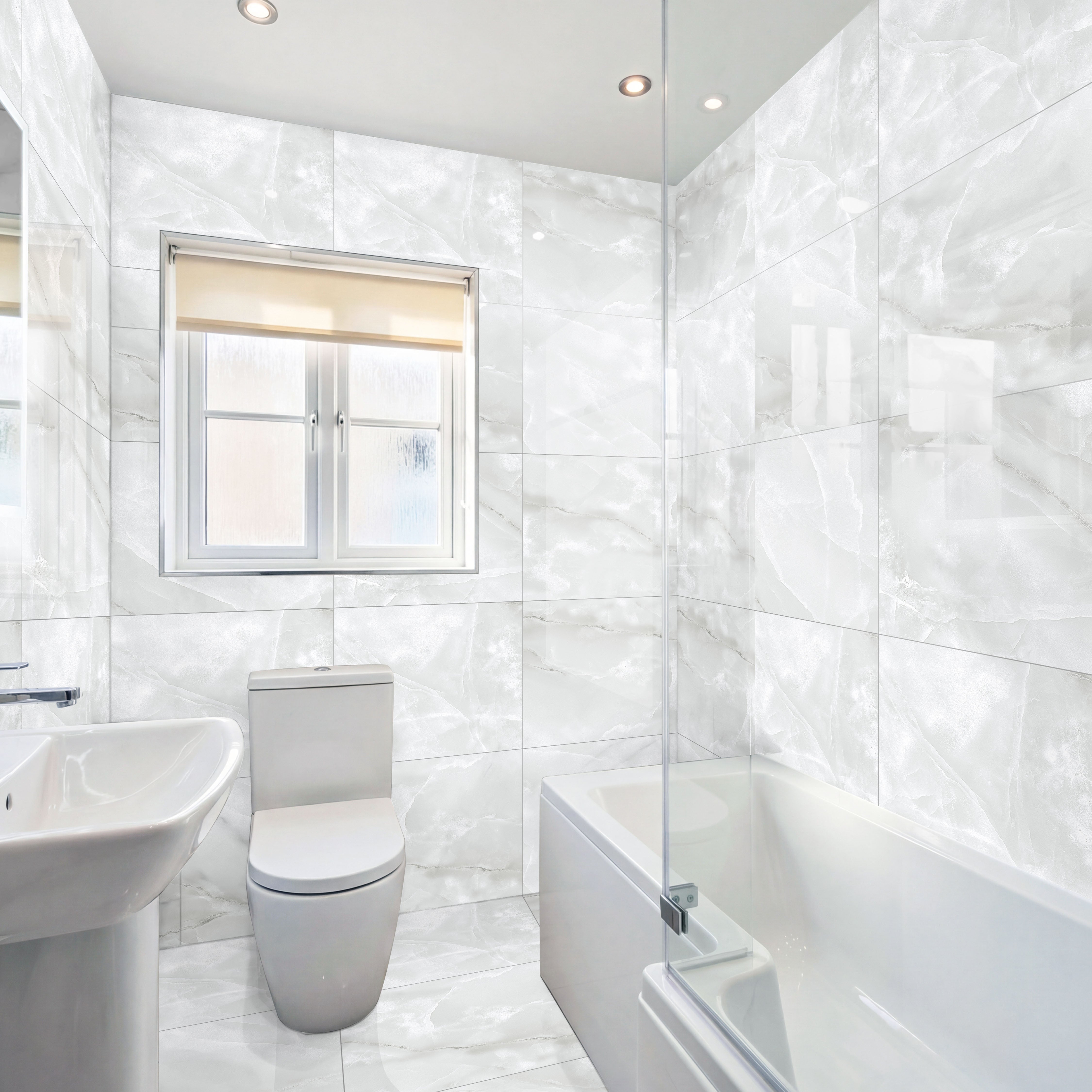 Azure Frost Onyx Gloss Porcelain 60X60cm Wall Floor Tile – Tile Topia