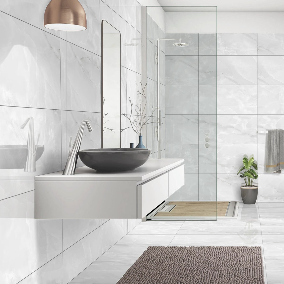 Azure Frost Onyx Gloss Ceramic 30X60cm Kitchen Bathroom Wall Tile ...