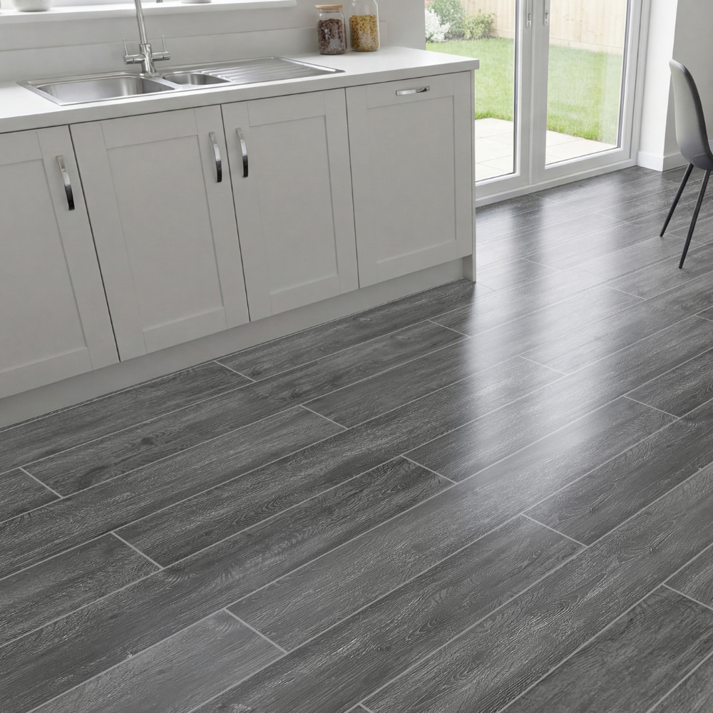 Charcoal Oak SPC Click Flooring 182 × 1220 mm – Tile Topia