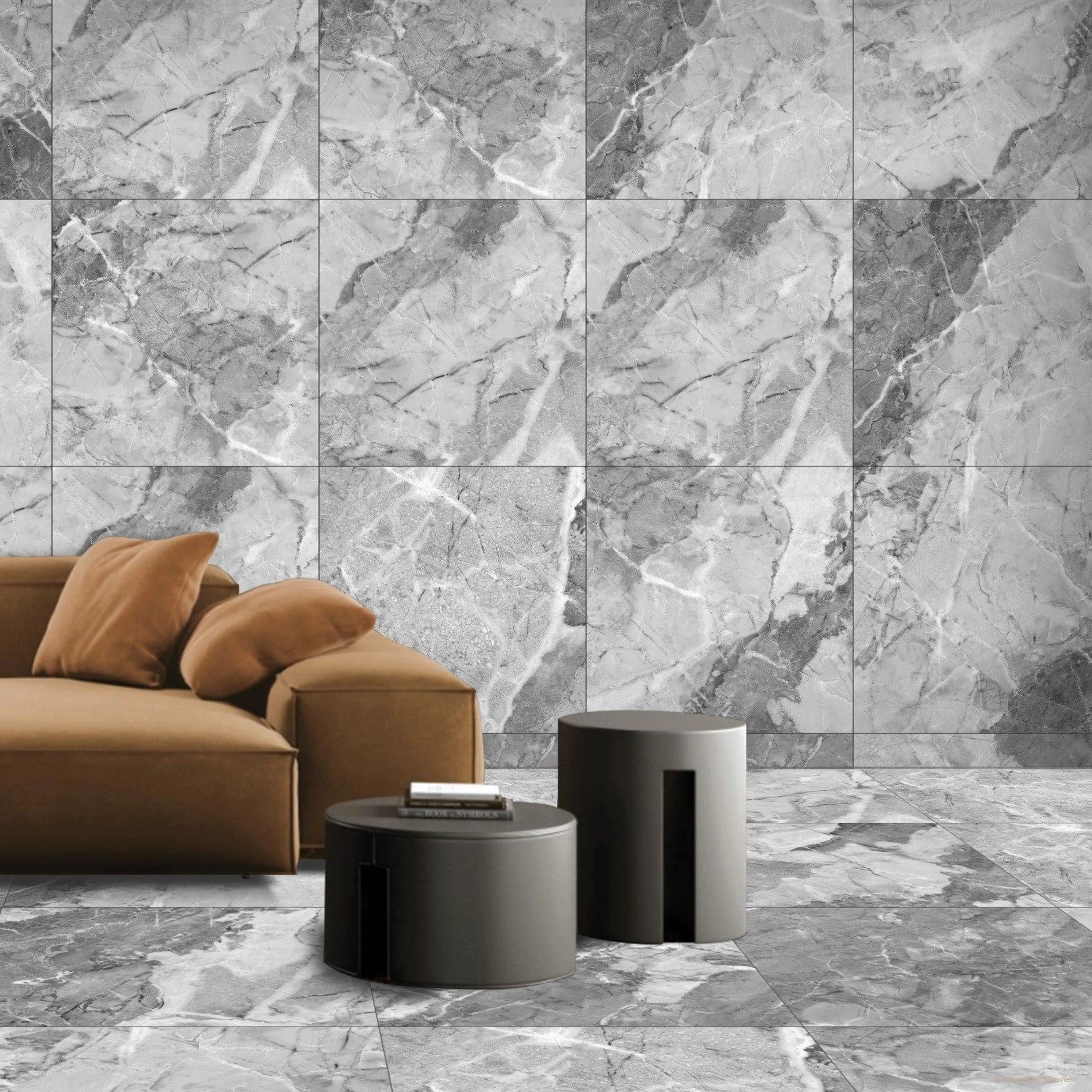 Harmony Grey Porcelain Gloss 60x60cm Wall And Floor Tiles