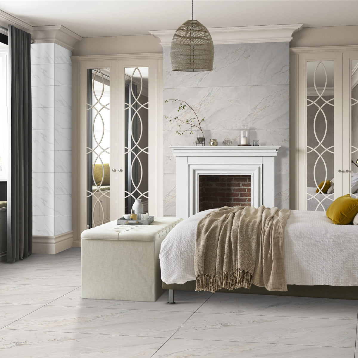 Lunar Pearl White Matt Porcelain 60x120cm Wall and Floor Tiles – Tile Topia