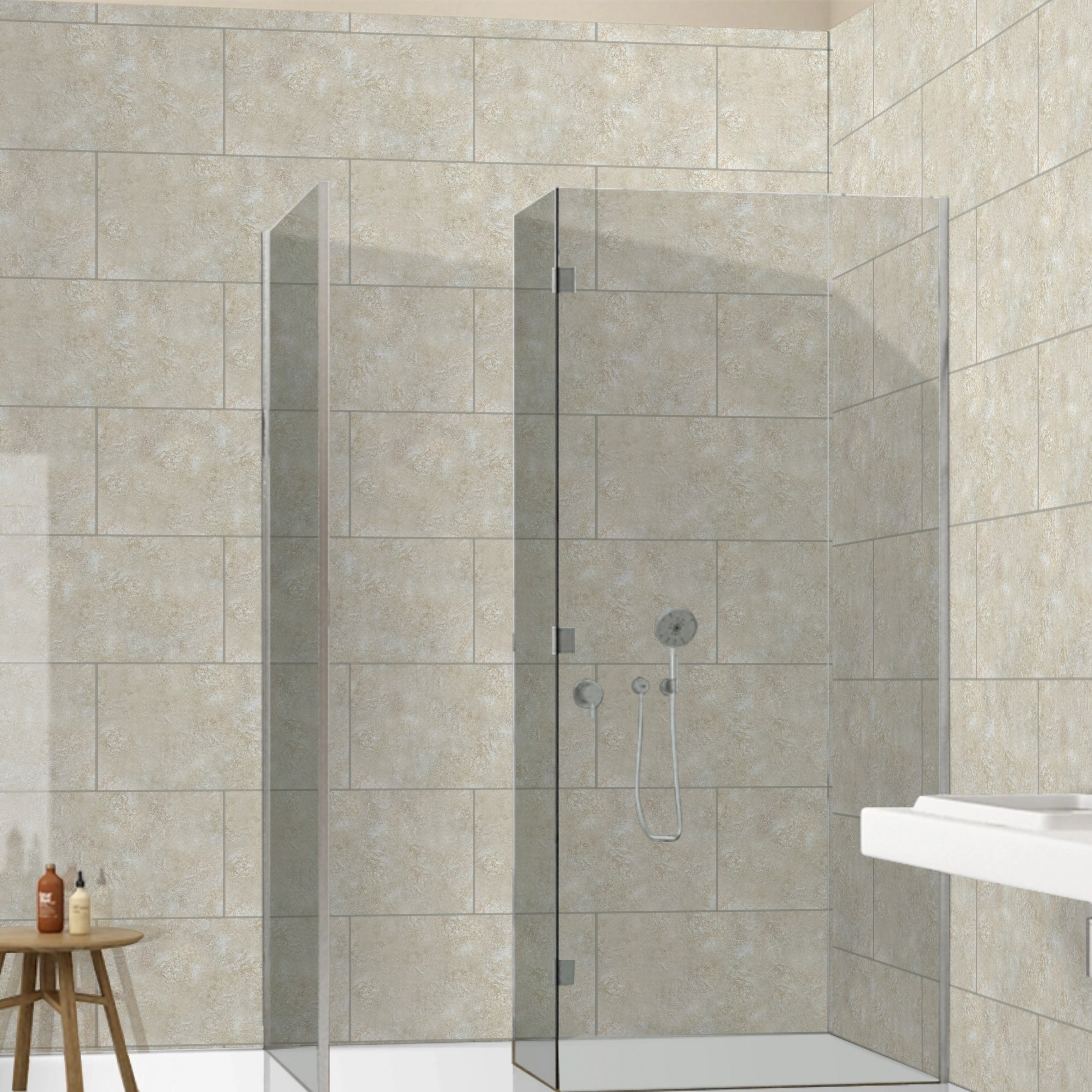 Mali Beige Gloss Ceramic Bathroom Kitchen Wall Tile 30x60cm