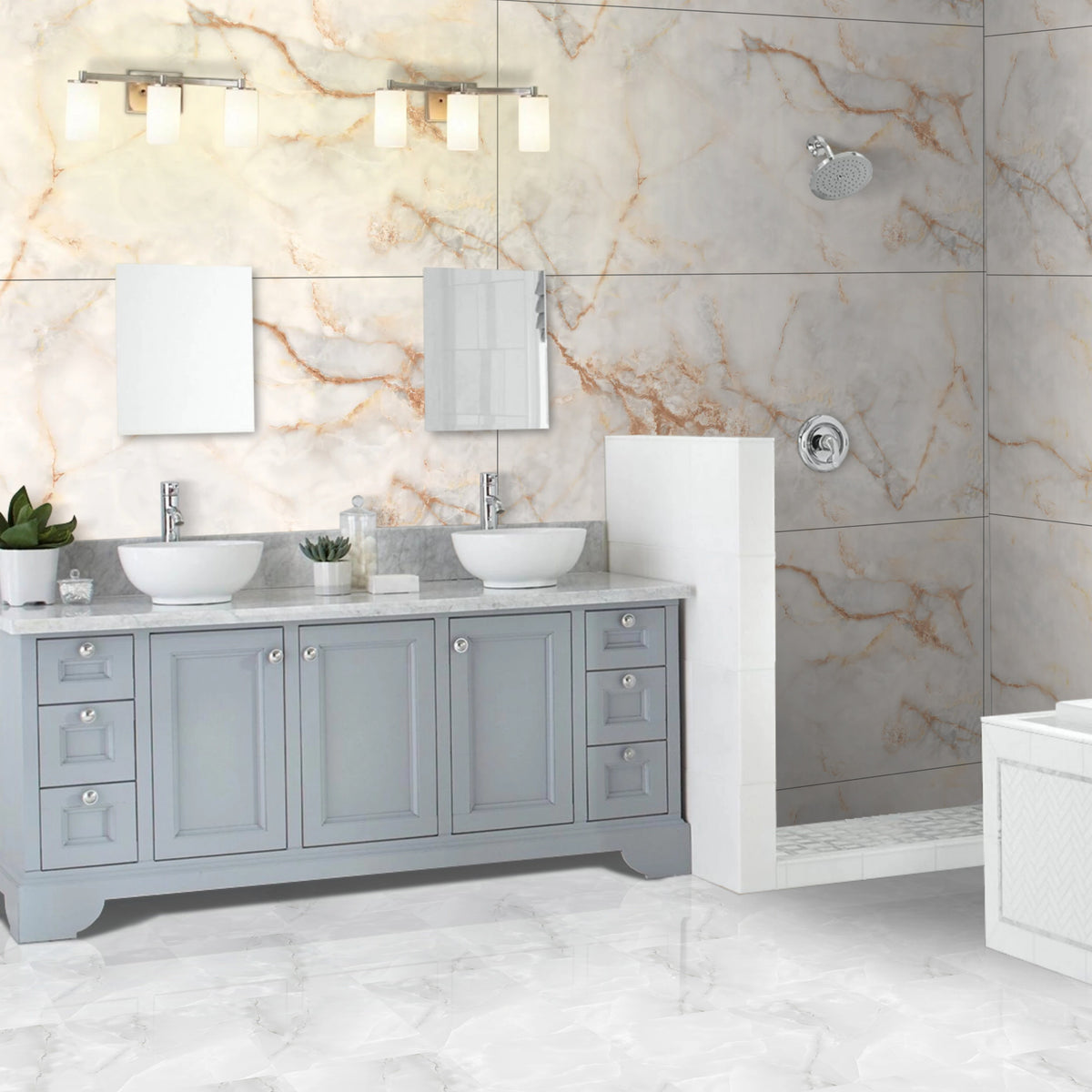Onyx Gold Gloss Porcelain 60x120cm Wall and Floor Tiles – Tile Topia