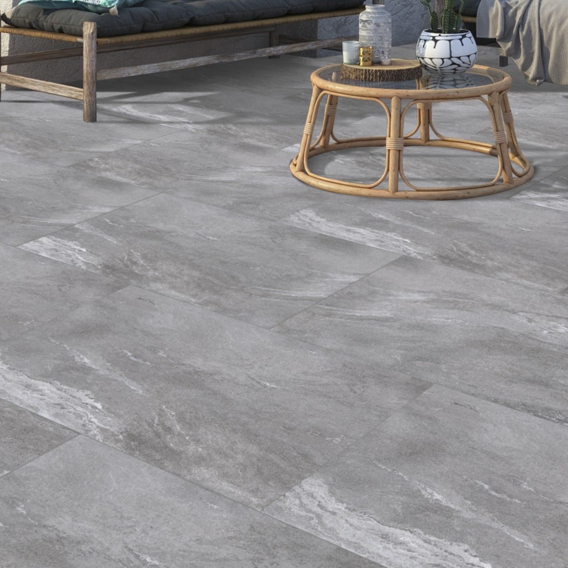 Slatestone Grey Porcelain 60x90cm Anti Slip Outdoor Parking Garden Mat ...